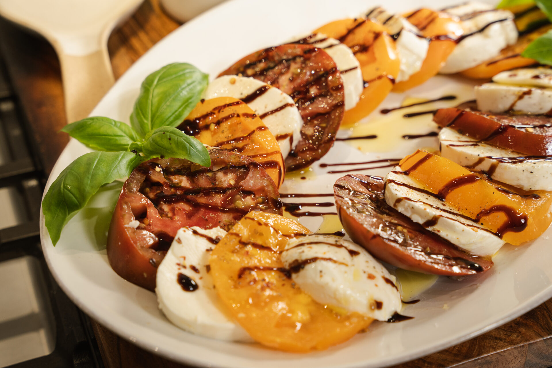 Heirloom Caprese Salad - Sauced by Sunday
