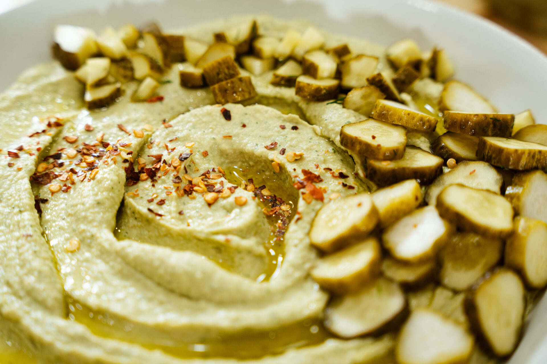 Dill Pickle Hummus - Sauced by Sunday